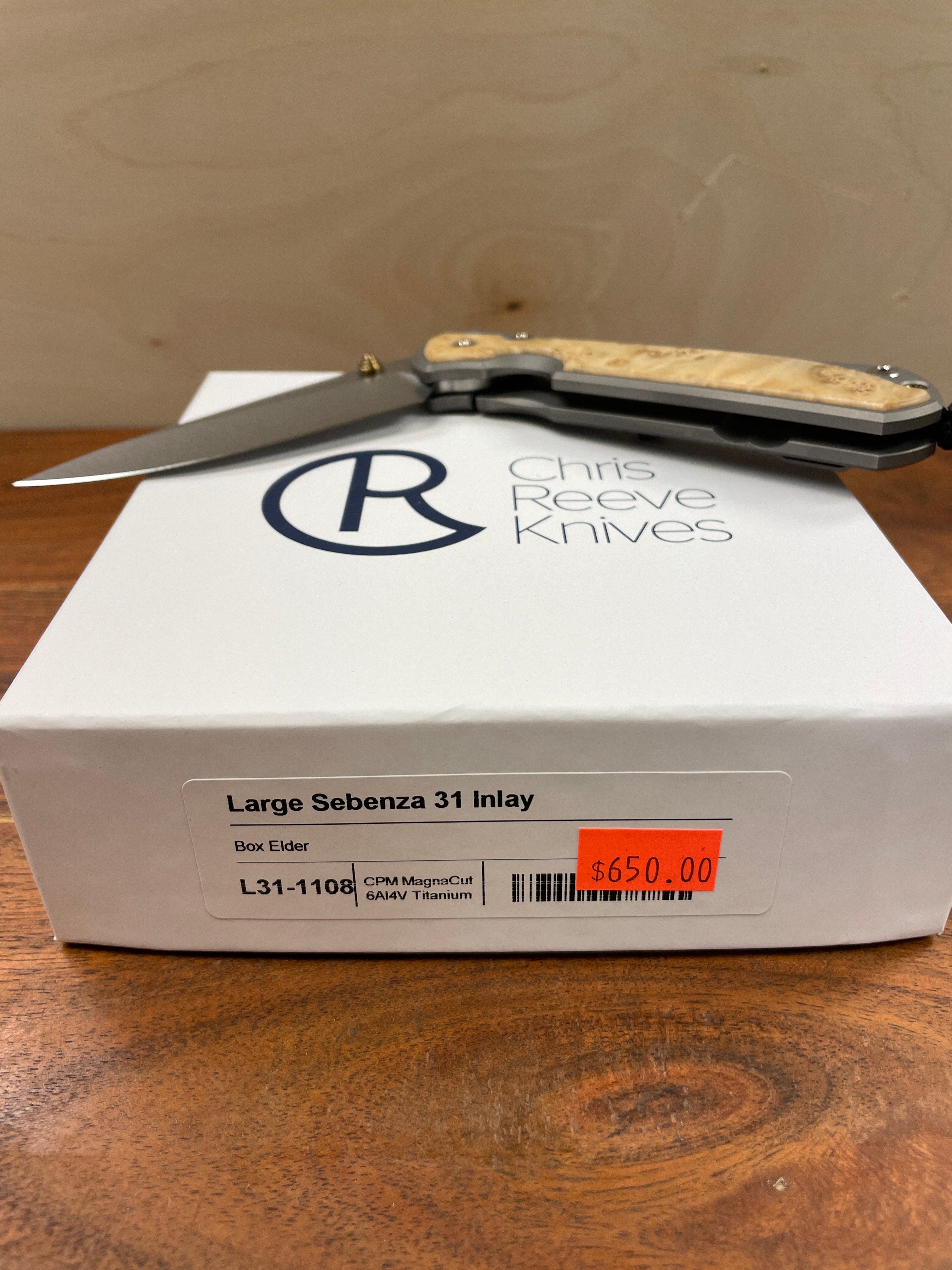 Chris Reeve Large Sebenza Inlay Box Elder L31-1108 – Marks Outdoors